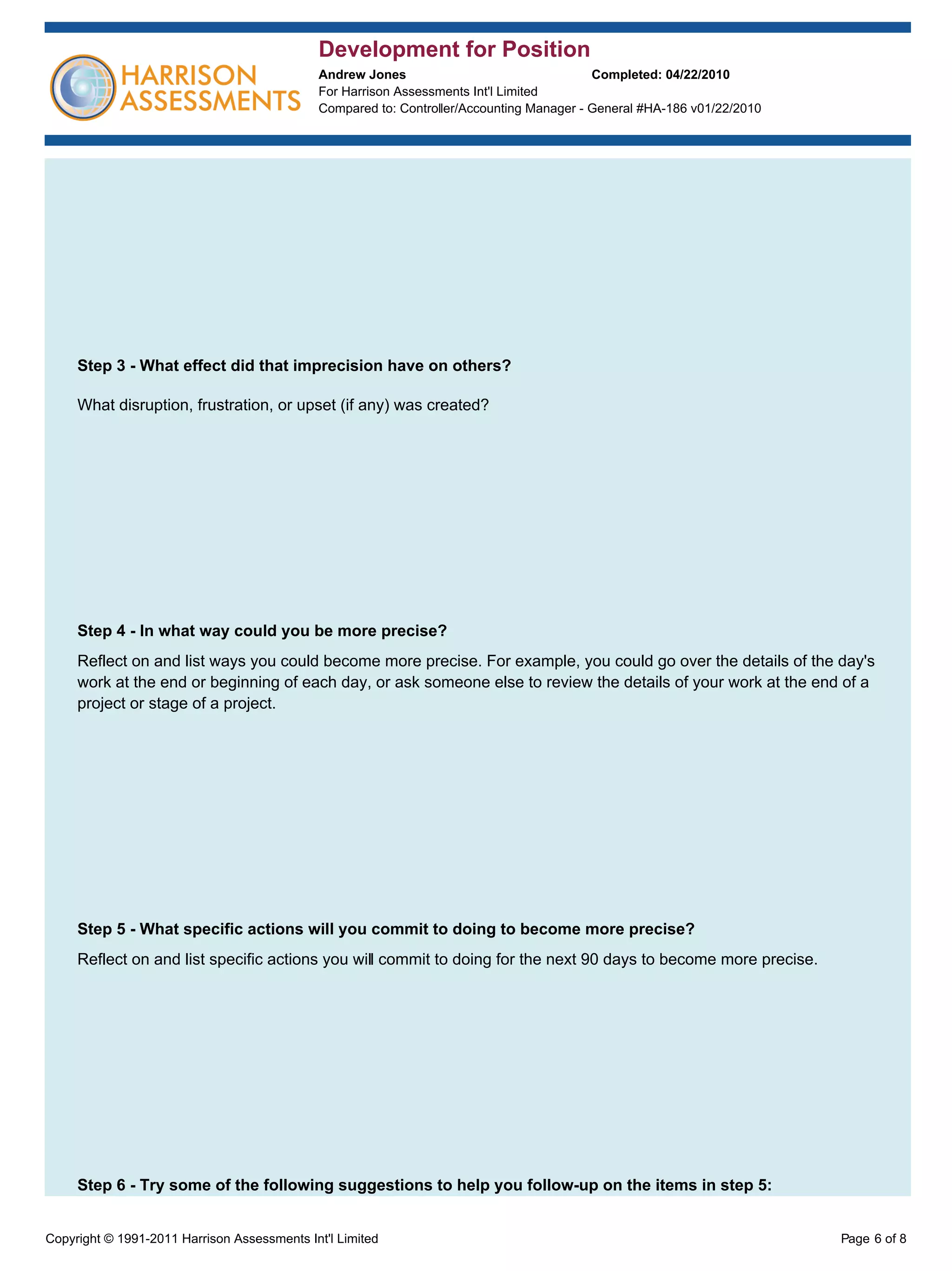 Harrison Assessments Sample Report Development for Position | PPT