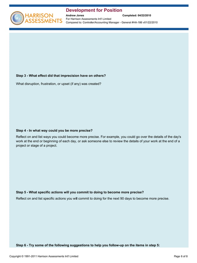 Harrison Assessments Sample Report Development for Position | PPT