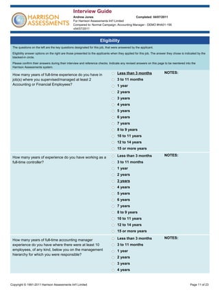 Harrison Assessments Sample Report Recruitment Package | PPT