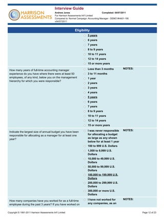 Harrison Assessments Sample Report Recruitment Package | PPT