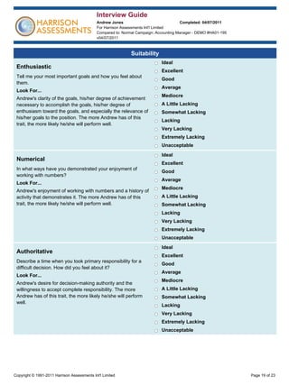 Harrison Assessments Sample Report Recruitment Package | PPT