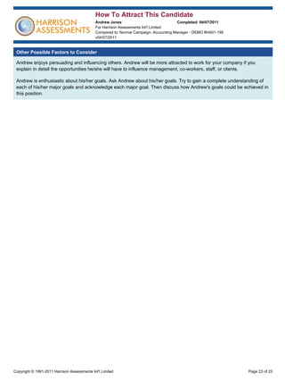 Harrison Assessments Sample Report Recruitment Package | PPT
