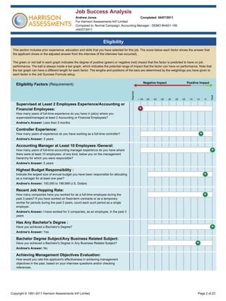 Harrison Assessments Sample Report Recruitment Package | PPT