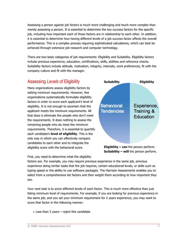 Harrison Assessments Talent Assessment White Paper by Dan Harrison | PDF
