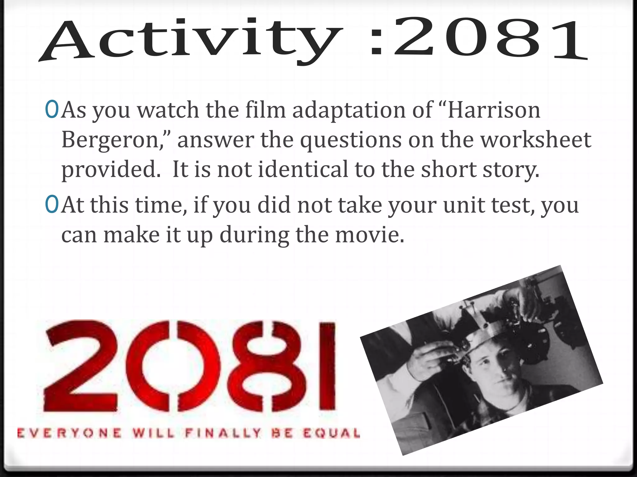 Harrison bergeron | PPTX | Roleplaying Games | Games and Puzzles