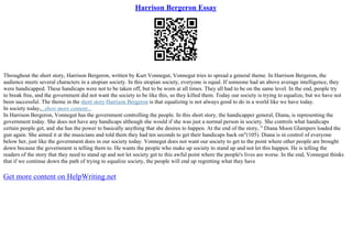 Harrison Bergeron Book And Movie Comparison Essay | PPT