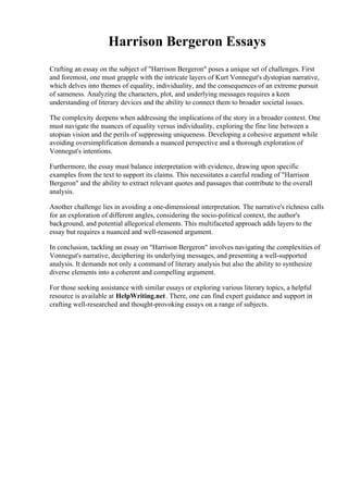 Harrison Bergeron Essays.pdf