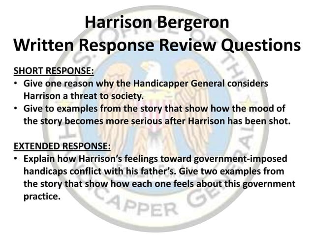 Harrison bergeron written response test review | PPTX