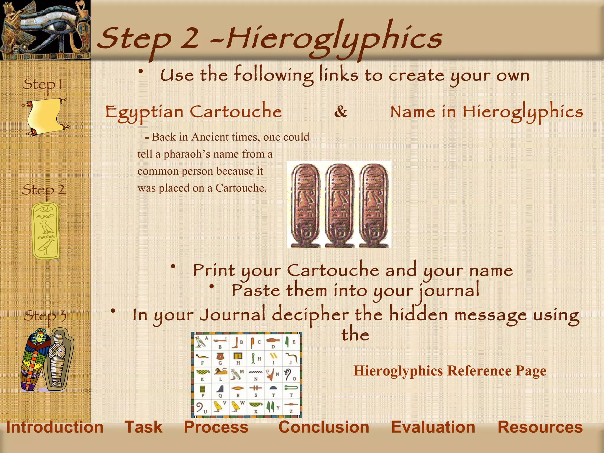 Harrison Egyptian Web Quest | PPT