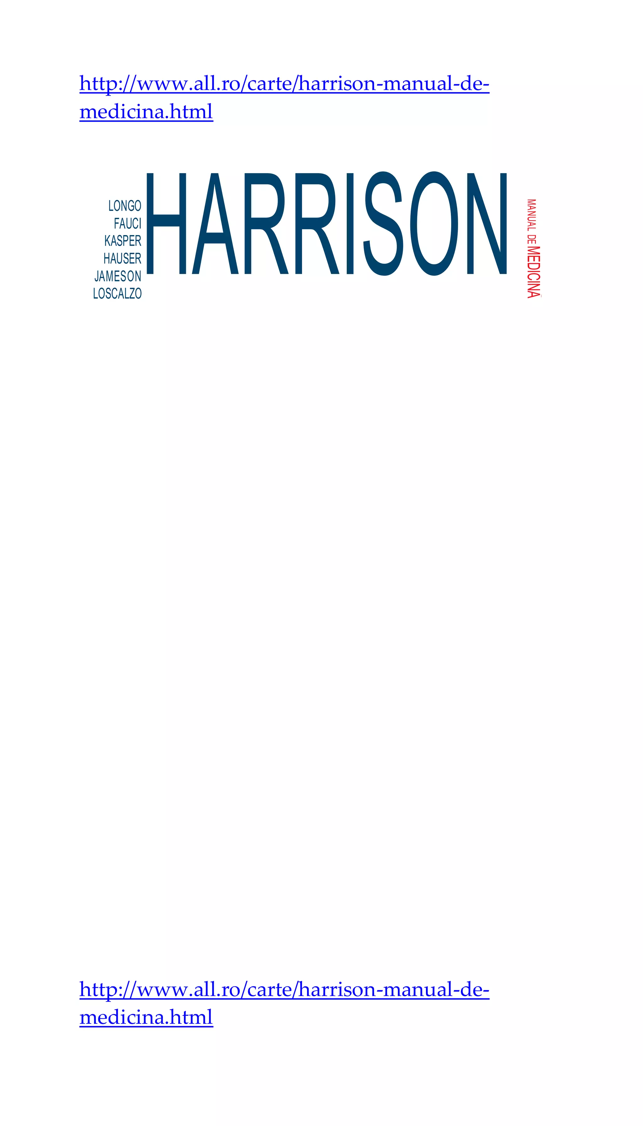 Harrison manual de medicina tradus in limba romana editia 18 PDF | PDF