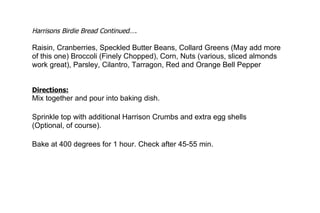Harrisons birdie bread | PPT