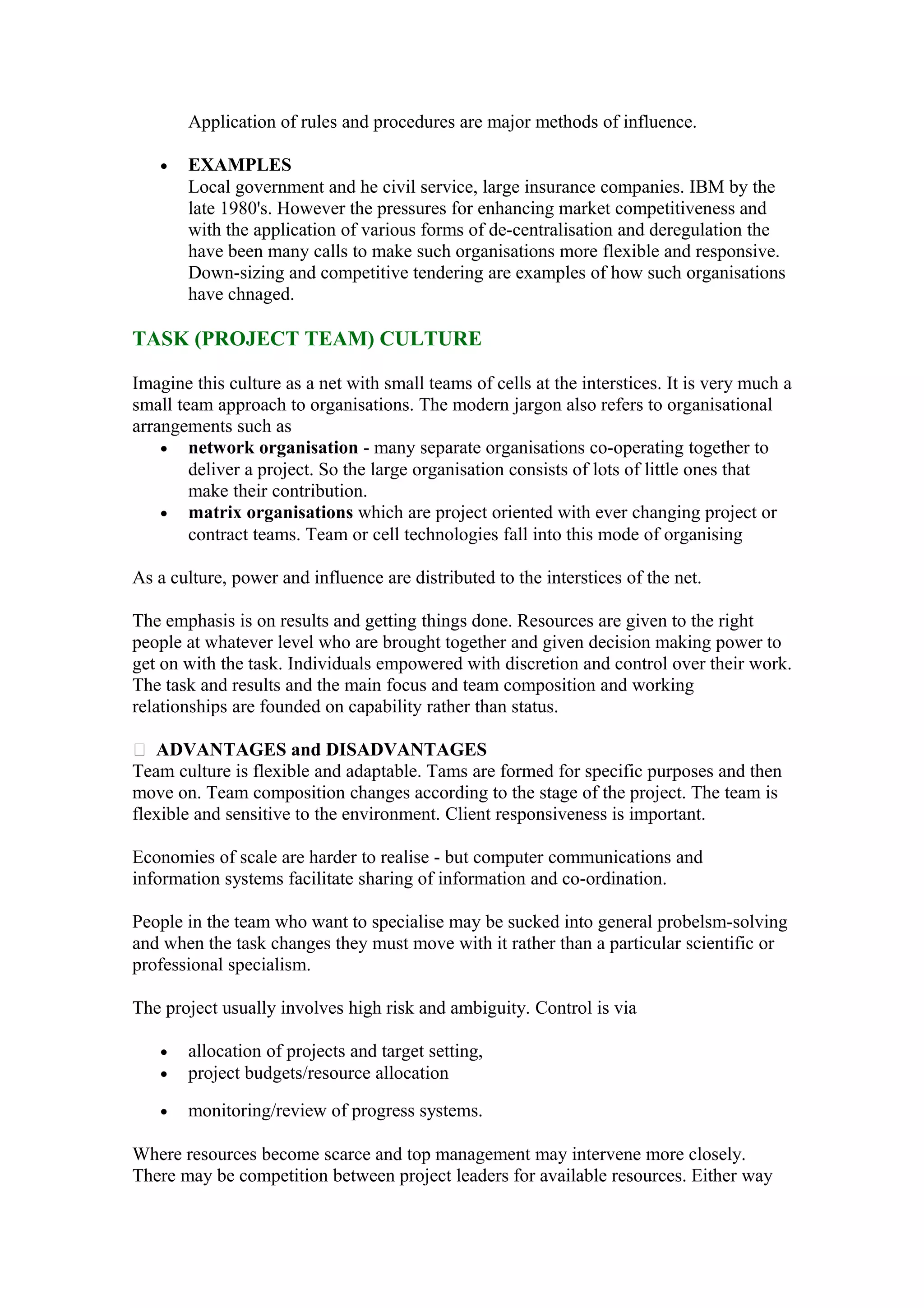 Harrison typologies of organizational culture | DOC