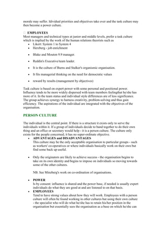 Harrison typologies of organizational culture | DOC