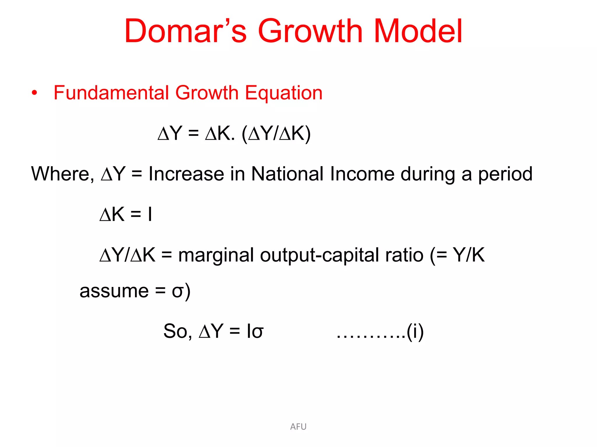 Harrod domar model of growth | PPTX | Business Accounting & Finance ...