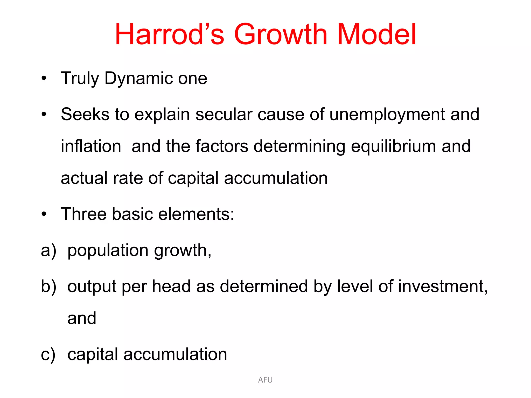 Harrod domar model of growth | PPTX