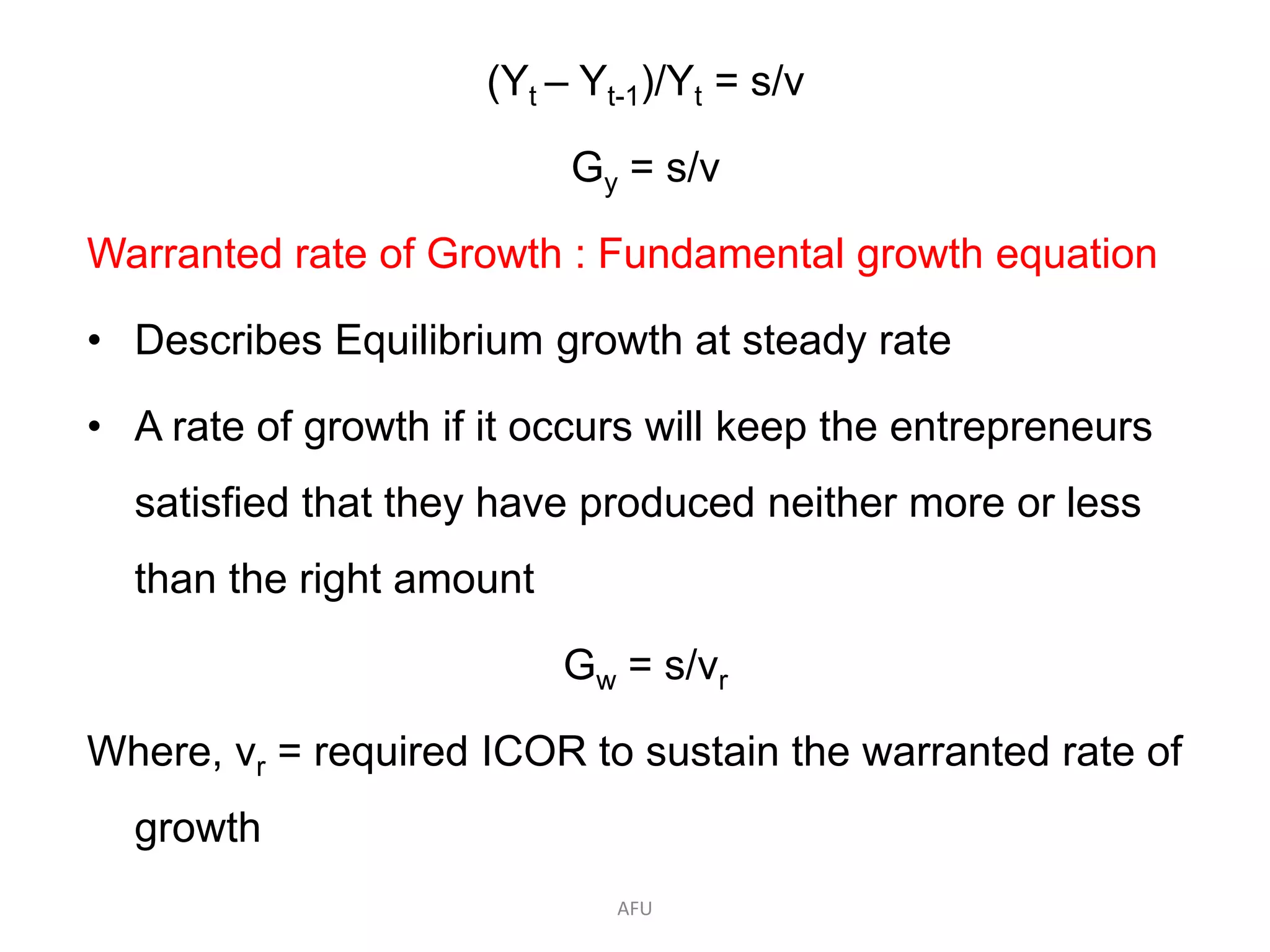 Harrod domar model of growth | PPTX