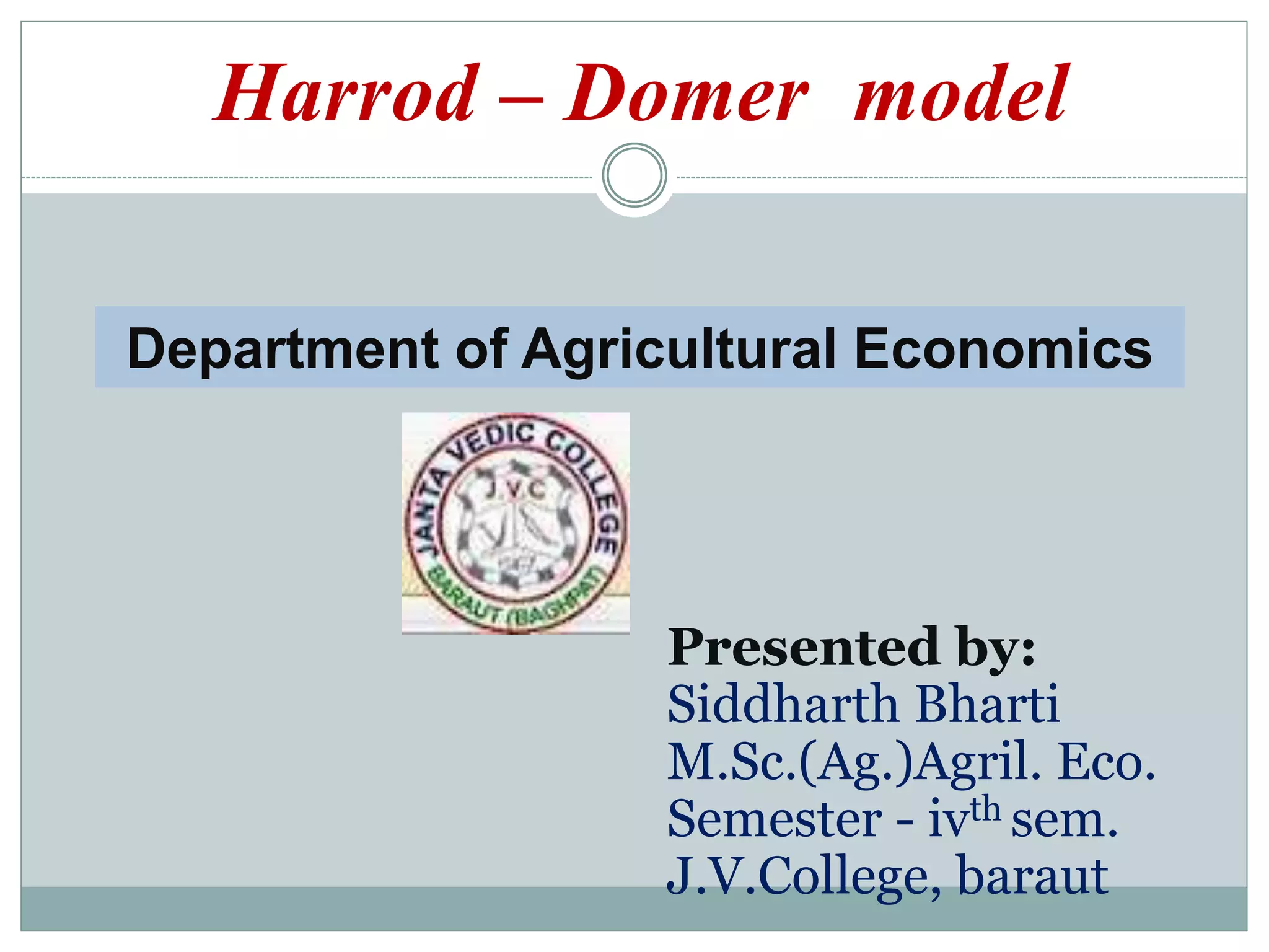 Harrod domer model PPT | PPTX