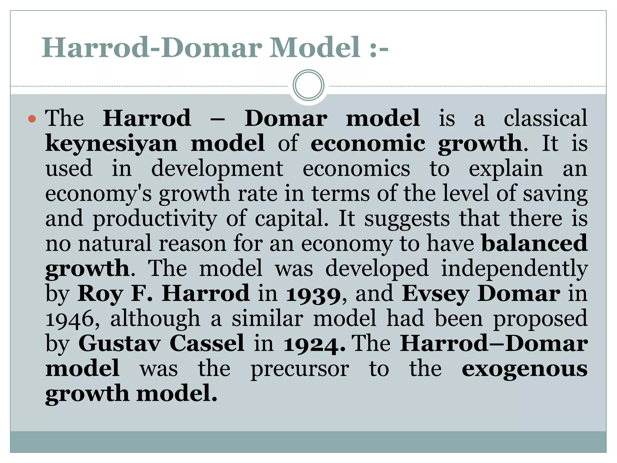 Harrod domer model PPT | PPTX