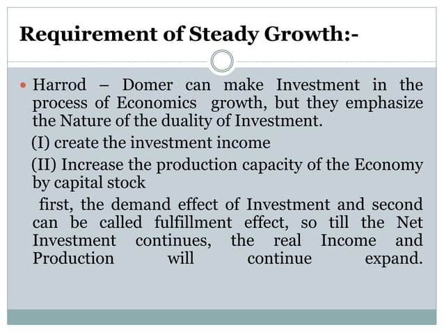 Harrod domer model PPT | PPTX | Business | Business and Finance