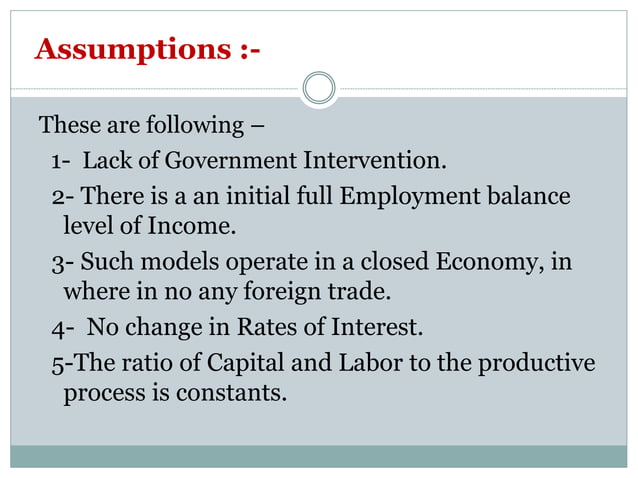 Harrod domer model PPT | PPTX | Business | Business and Finance