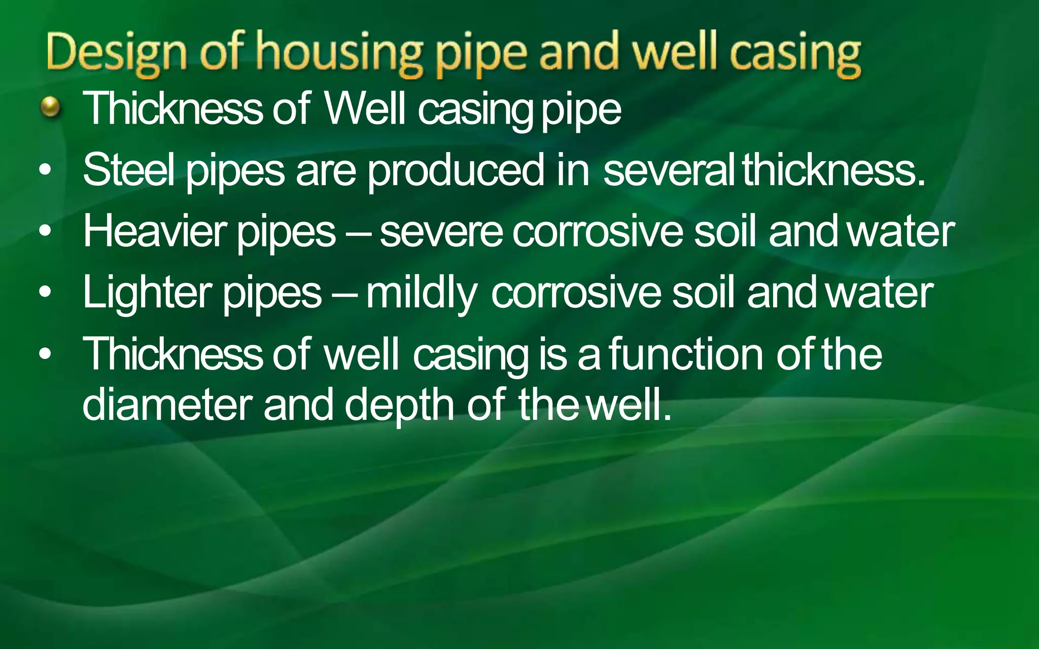 Tube-Wells and their Designs | PPTX