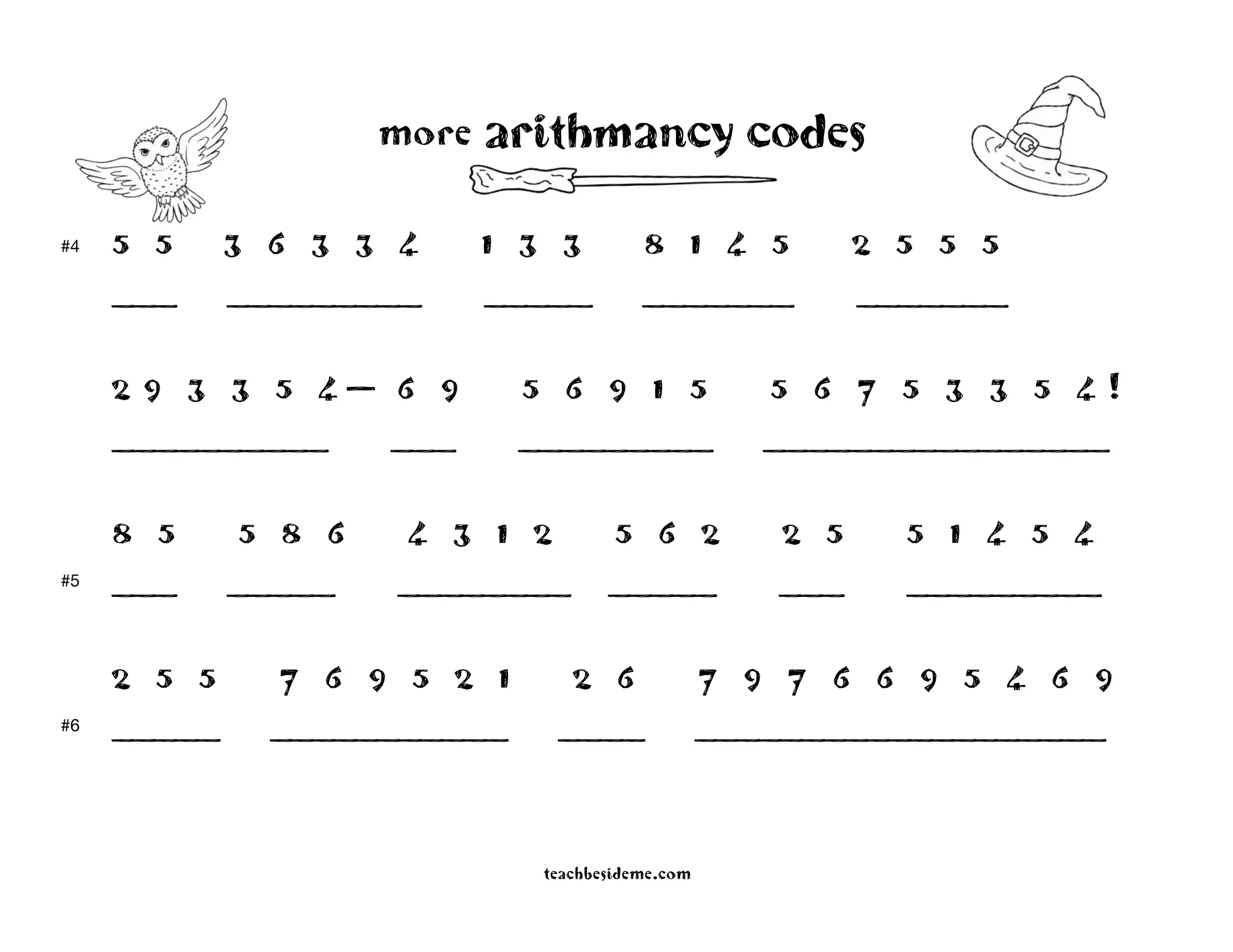 Harry-Potter-Arithmancy-worksheets in english | PPT