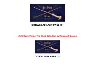 [txt] Harry Potter: The Wand Collection by Monique Peterson