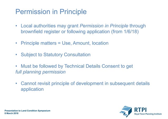 Brownfield Registers and Permission in Principle – Update and RTPI View ...