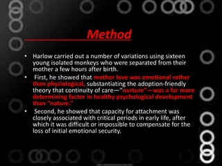 HARRY F HARLOW | PPTX