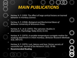 HARRY F HARLOW | PPTX