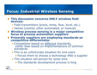 ARC's Harry Forbes Industrial Wireless Standards Presentation @ ARC ...