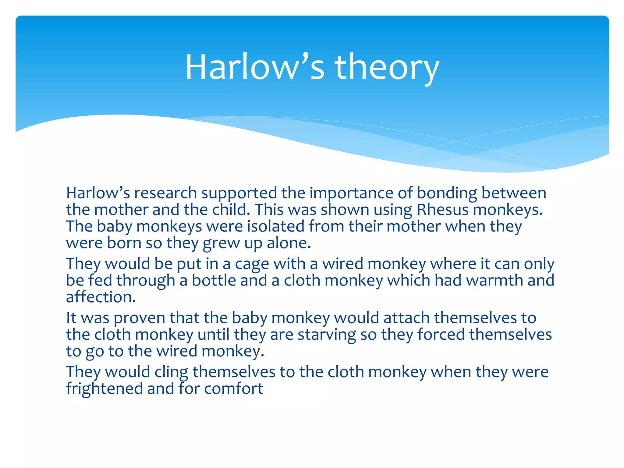 Harry harlow’s monkey theory | PPTX