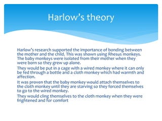 Harry harlow’s monkey theory | PPTX