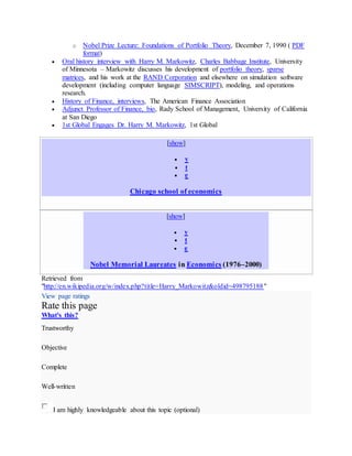 Harry markowitz | DOCX