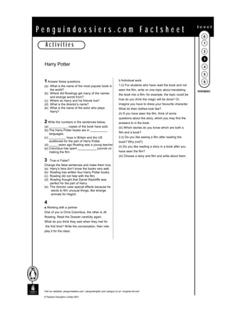 Harry Potter activities | PDF