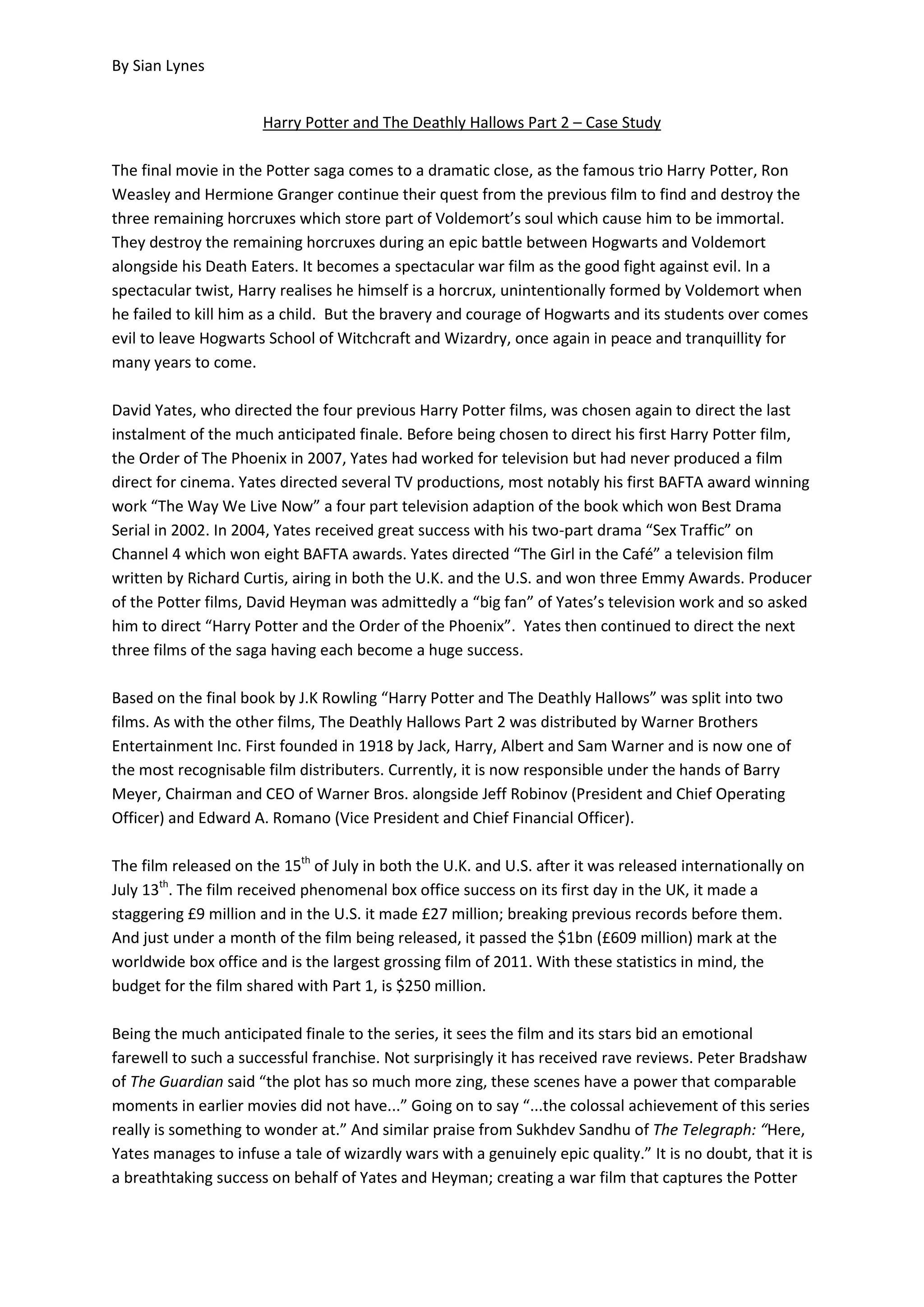 Harry potter and the deathly hallows part 2 | DOCX