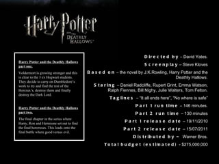 Harry potter and the deathly hallows review. | PPT