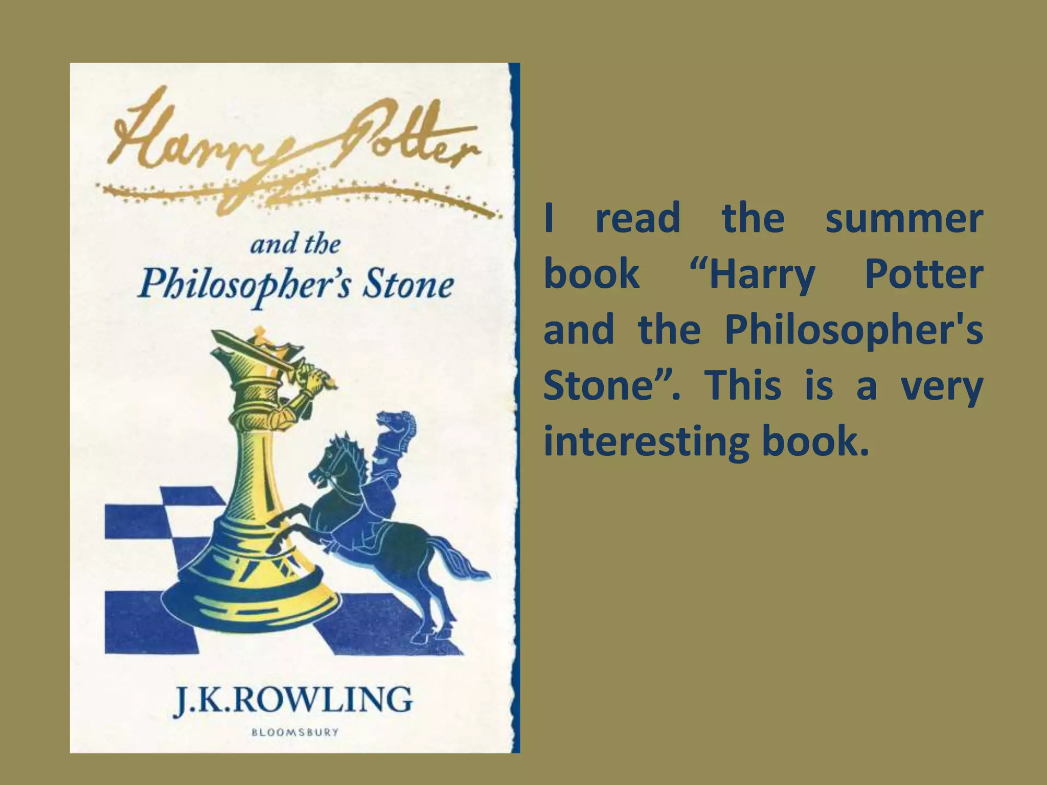 Harry Potter and the philosopher's stone | PPTX