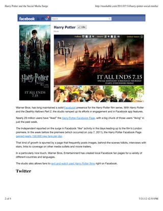 Harry potter and the social media surge | PDF