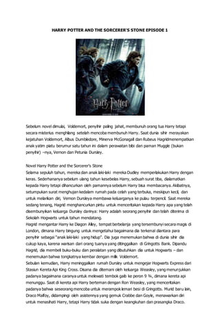 Harry potter and the sorcerer | PDF