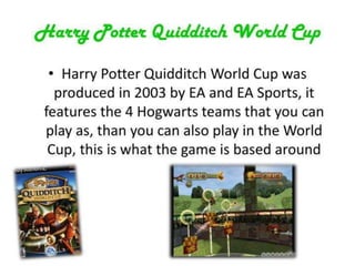 HARRY POTTER LEARNS QUIDDITCH.pptx | Fiction | Books and Literature
