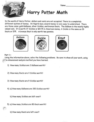 Harry potter math | PDF