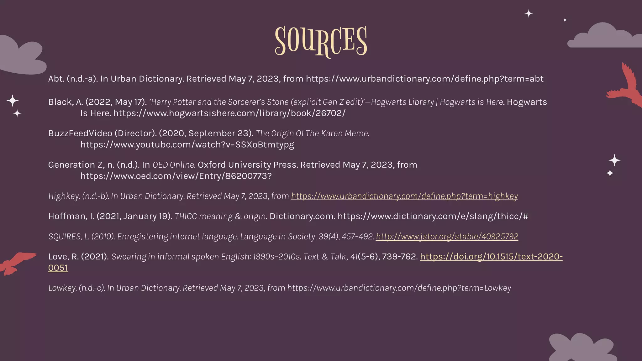 Gen Z Language & Harry Potter | PPTX | Style & Fashion