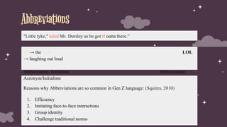 Gen Z Language & Harry Potter | PPTX | Style & Fashion