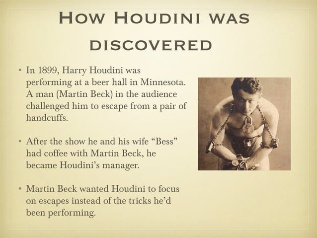 Harry Houdini by Maddy | PPT