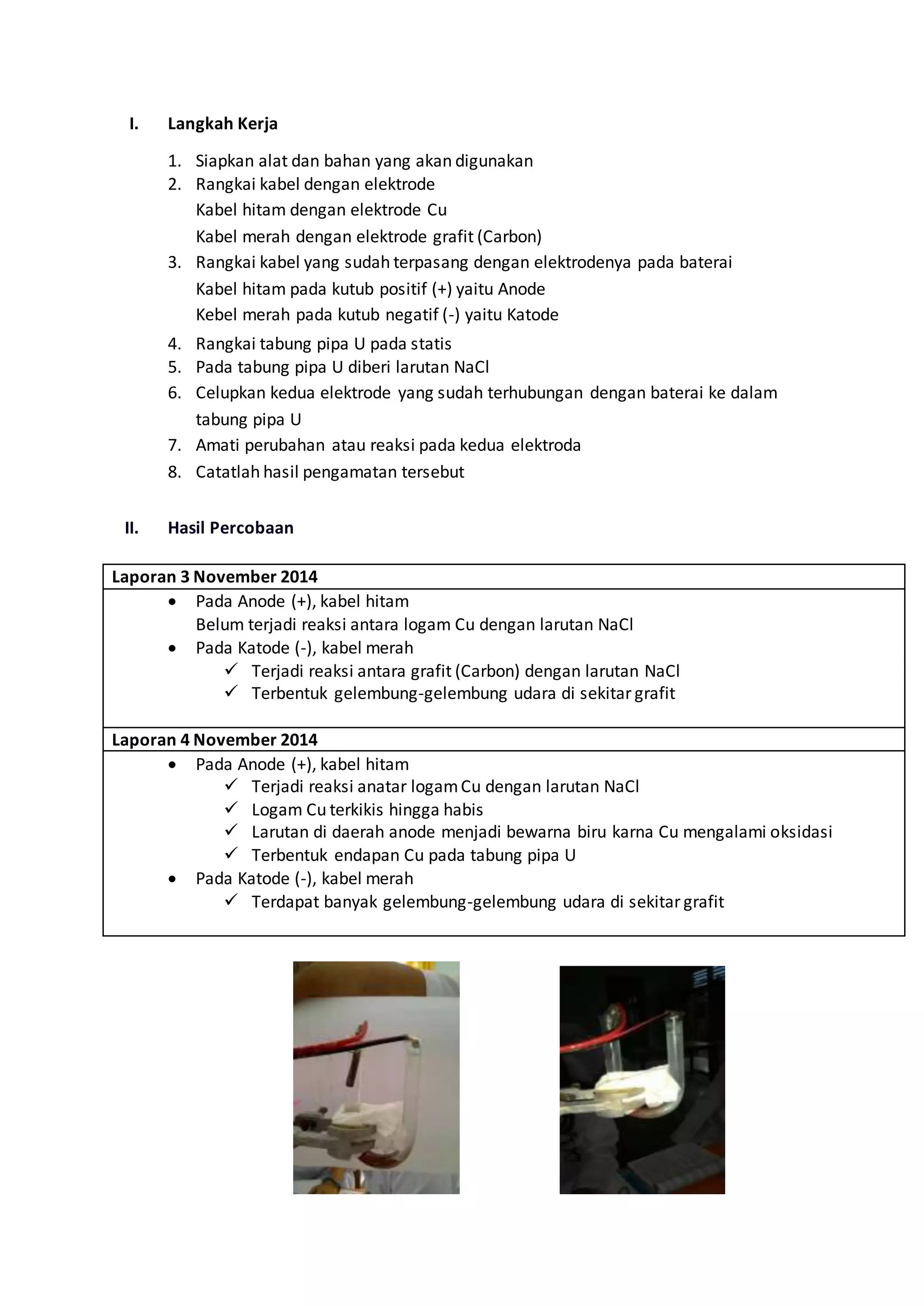 Laporan Elektrolisis | DOCX