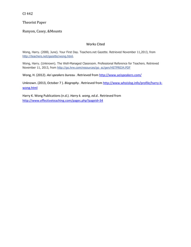 Harry wong paper | PDF