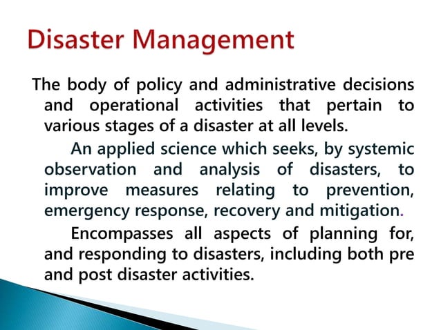 Disaster Mangement For Class IX, CBSE Based | PPTX | Environment | Science