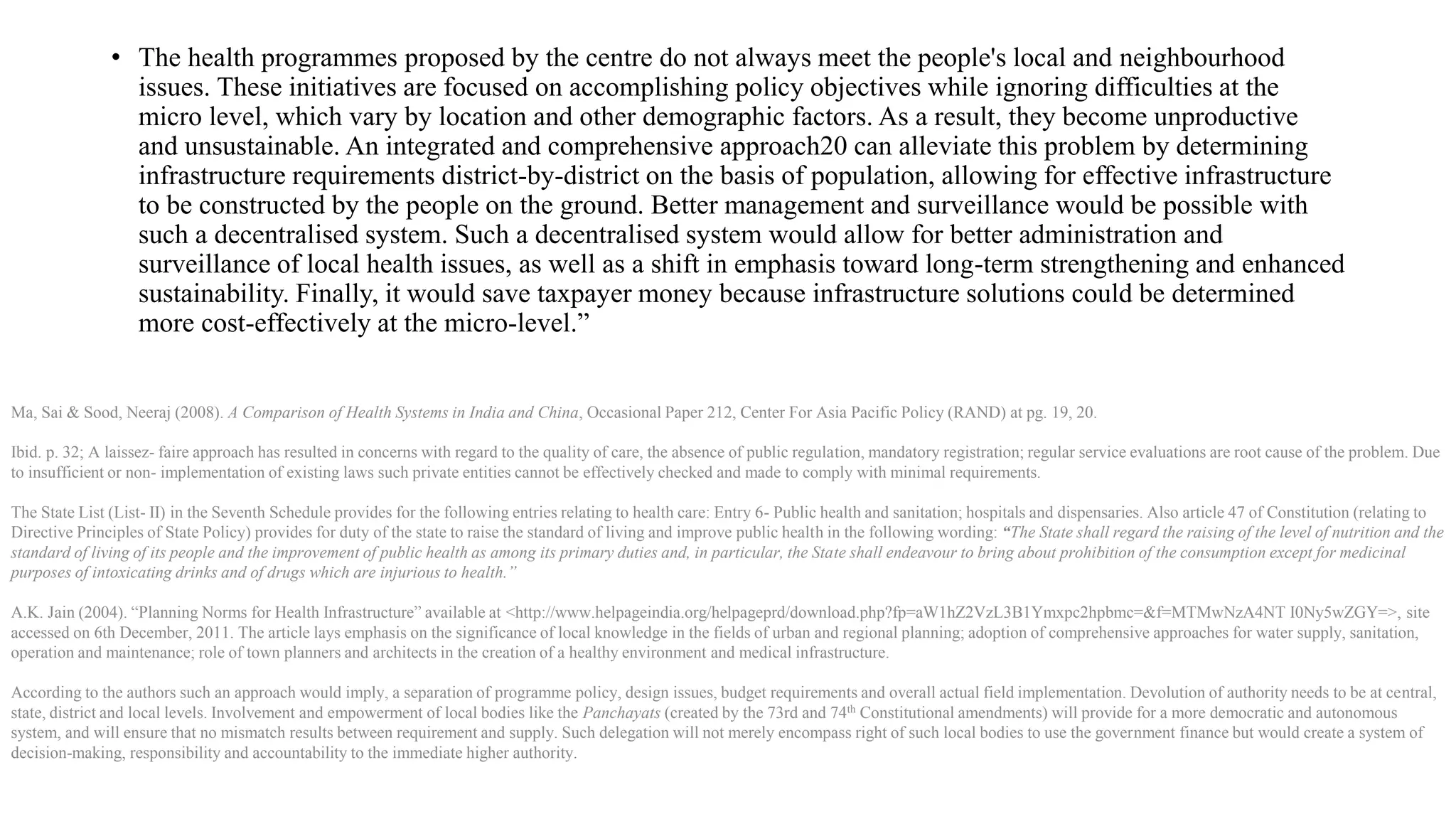 Health infrastructure in India and need for its Development | PPTX