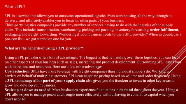Third Party Logistics | PPT